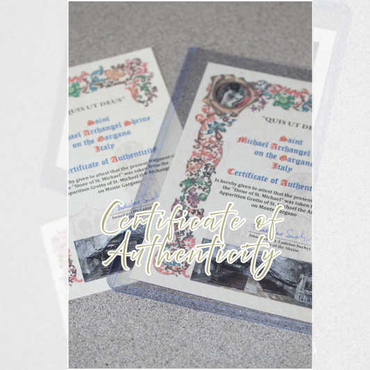 Saint Michael Stone Certificate of Authenticity ONLY | Congregation of ...